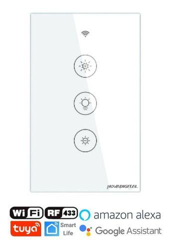 Interruptor Touch Dimmer 1 Canal Botão Tecla Inteligente Wifi + Rf 433 ...