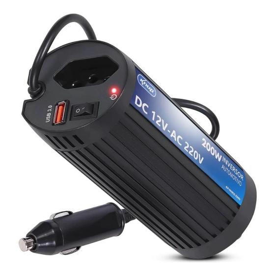 Inversor Automotivo Veicular Tensão 12v para 220v 200w Usb 3.0 Knup KP-IN902 220V - Inversor ...