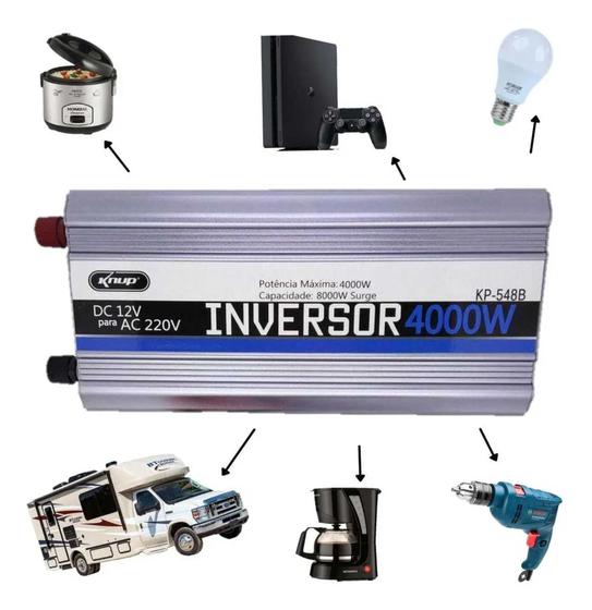 Inversor De Tensão 12v 110v 4000w Knup Kp548 Transformador - Inversor Transformador - Magazine Luiza