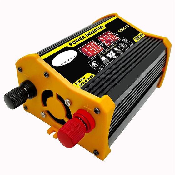 Inversor de Tensão de Carro 4000W 12V para 220V/110V - Conversor com Display LED e Dupla USB ...