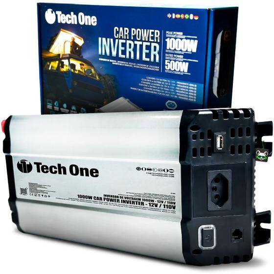 Inversor Tensão 1000W 12V P/ Tomada 110V Usb Conversor Carro - Tech One - Inversor Transformador ...