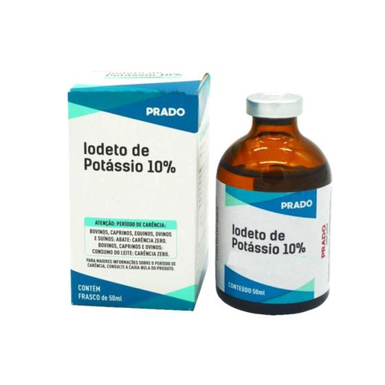 Iodeto De Potássio 10% 50mL Frasco Bovinos Equinos Prado - Farmácia Pet ...