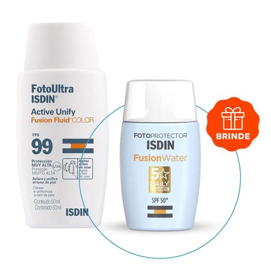 Isdin Foto Ultra Active Unify Color Fps99 50ml + Isdin Fusion Water Fps60 30ml - Kit ...