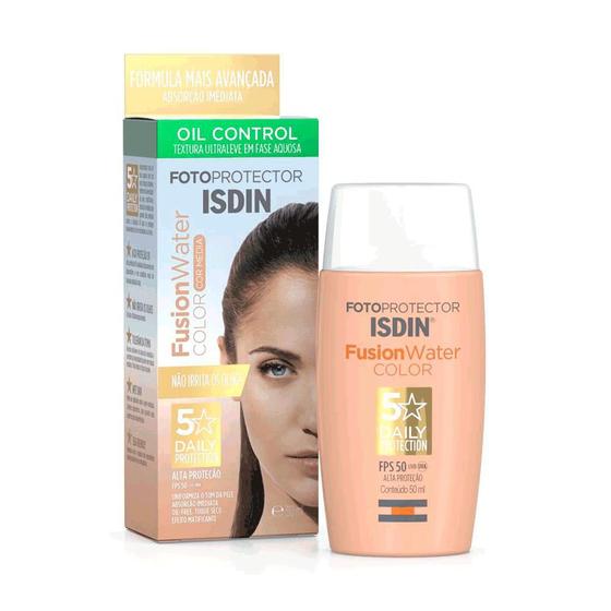 Isdin Fusion Water 5 Stars Color FPS50 Cor Média 50ml - Protetor Solar - Magazine Luiza