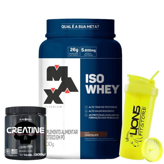 Iso Whey 900g - Max Titanium + Creatina Monohidratada 300g 100% Pura ...