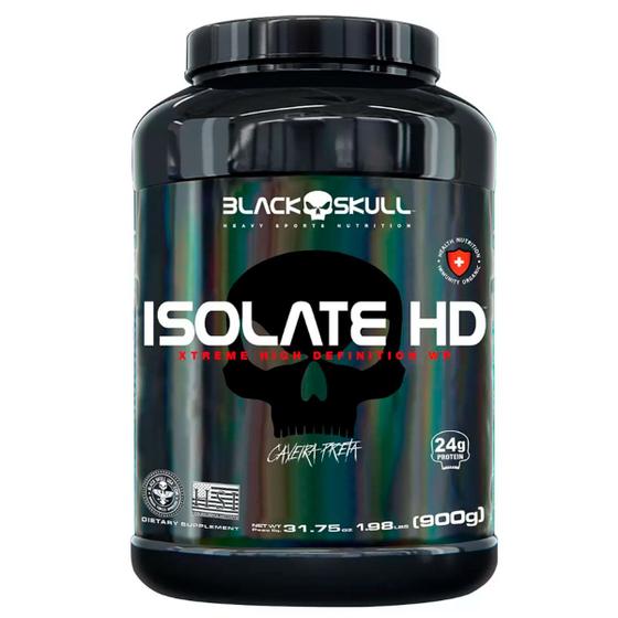 Isolate Hd Whey Protein Isolado 900g Morango - Black Skull - BLACK SKULL 12% - Whey Protein ...