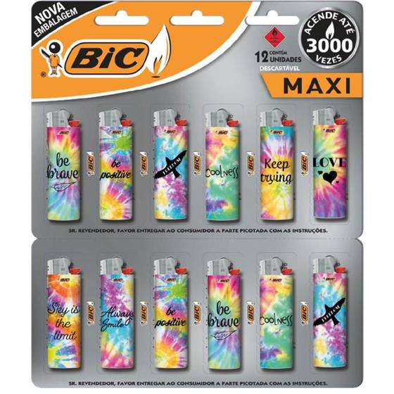 Isqueiro Descartavel BIC Maxi TREND Cartela C/12UN - Isqueiro ...