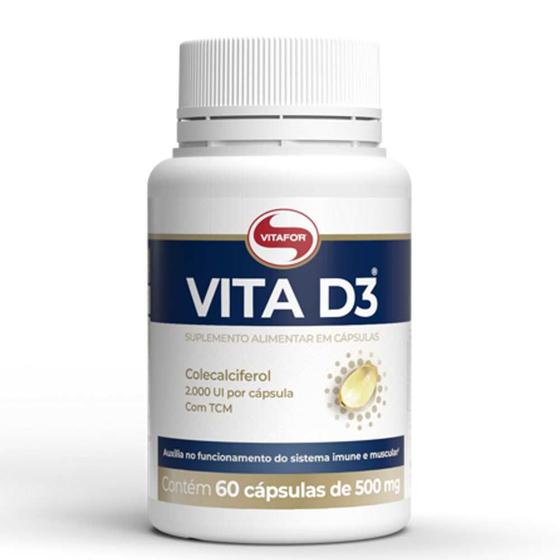 ita D3 - Vitamina D3 2000ui 60 Caps- Vitafor - Vitaminas A-Z - Magazine Luiza