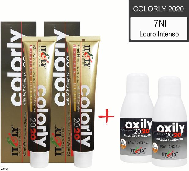 Itely Kit c/2 Tintas Colorly 7NI Louro Intenso 60 ml + 2 Oxily 20 ...