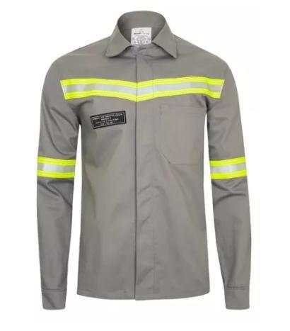 Jaleco Brim Anti Chama NR 10 Cor: Cinza CA: 47308 -FORTLINE - Luva de ...