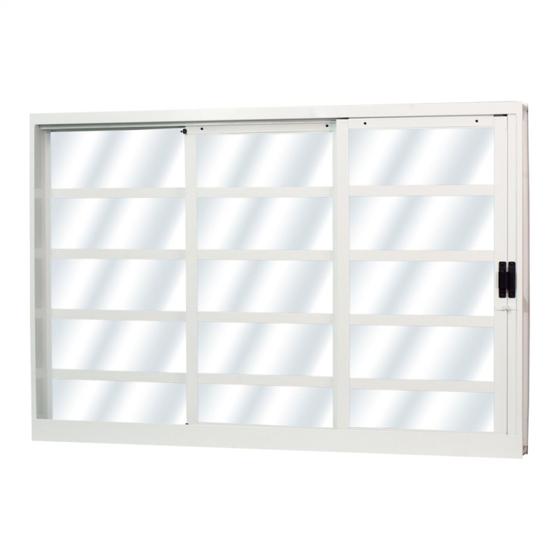 Janela de Correr Aço 3 Folhas Fixa MGM Minas Sul 120cmx150cm Requadro ...