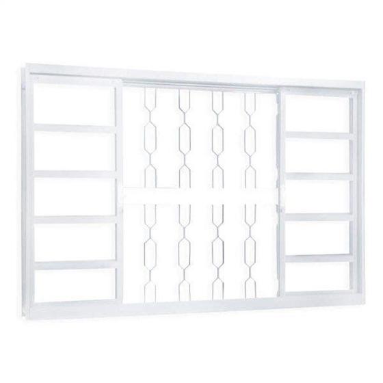 Janela de Correr Aço 4 Folhas com Grade Elo MGM Minas Sul Vidro Liso ...