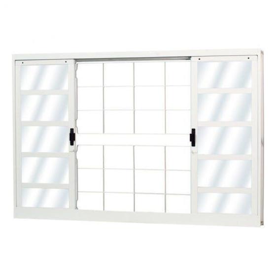 Janela de Correr Aço 4 Folhas com Grade Quadriculada MGM Minas Sul ...