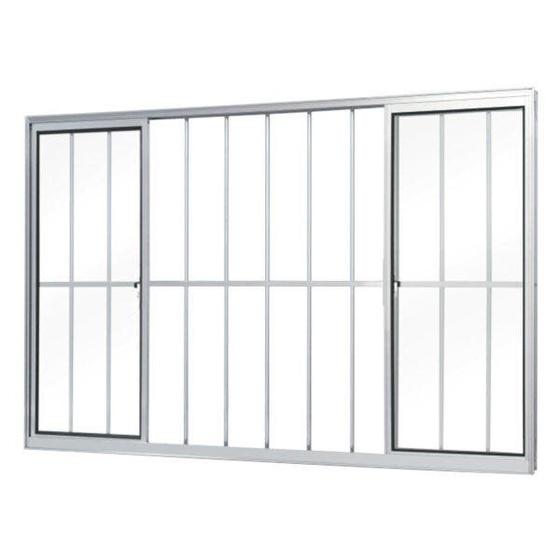 Janela de Correr Alumínio 4 Folhas com Grade MGM Soft 100x150cm Vidro ...