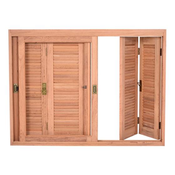Janela De Madeira Pantográfica JE1219733 Natural 100A X 160L X 14P Esel - Janela - Magazine Luiza