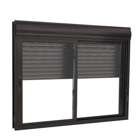 Janela Integrada Veneziana em Alumínio 120 x 200 x 12 cm 2 Folhas Preto ...