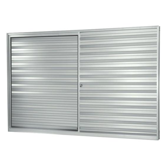 Janela Veneziana Alumínio 3 Folhas Fixa MGM Soft 100cmx120cm Vidro Liso ...