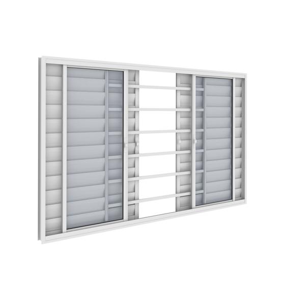 Janela Vitro 6 Folhas 1,20m x 1m Alumínio Branco Sem Grade - Vitrolar ...