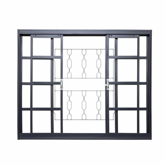 Janela Vitro de Aco Pop Com 4 Folhas 100 X 150 X 7 Cm Com Grade ...