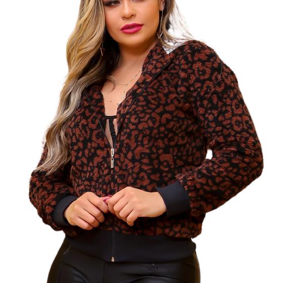 Jaqueta Bomber Feminina Teddy Pelinho Manga Longa e Capuz - Look Modas Octavio - Jaqueta ...