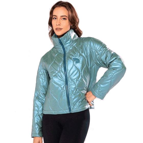 Jaqueta Feminina Inverno Puffer Metalizada Alto Giro Acolchoada ...