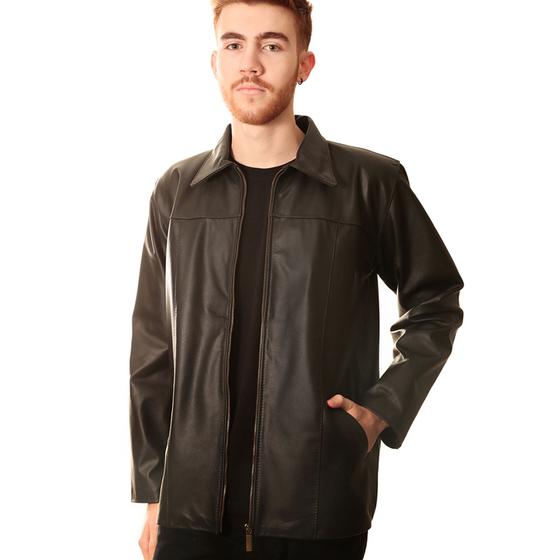 Jaqueta Masculina Couro Casaco Caban - Igne Bull - Jaqueta Masculina ...