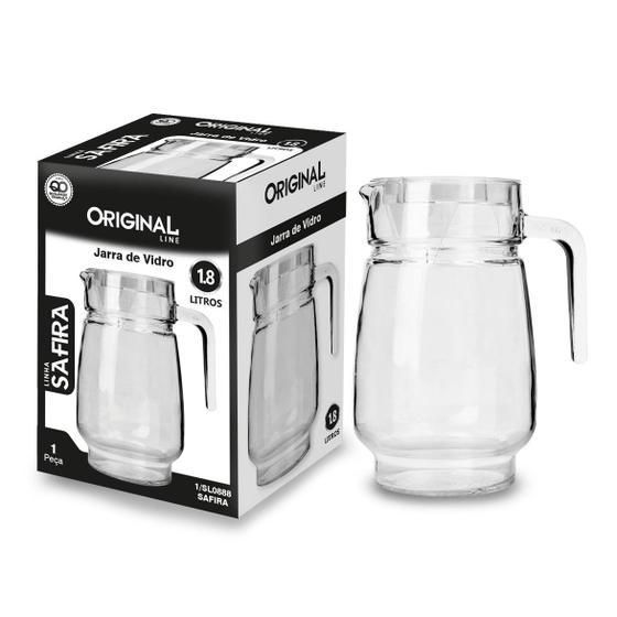 Jarra de vidro para suco agua com tampa 1,8 litros - Original - Jarra - Magazine Luiza
