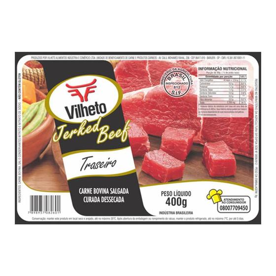 Jerked Beef Charque Carne Seca Bovino Traseiro Vilheto 400g - Carnes ...