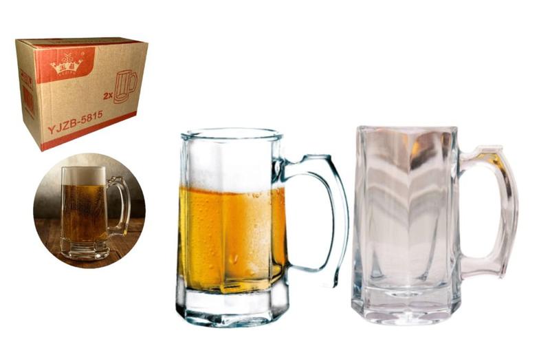 Jogo 2 Canecas de Chopp Cerveja Copo de Vidro 400ML - Yujing - Caneca de Cerveja - Magazine Luiza