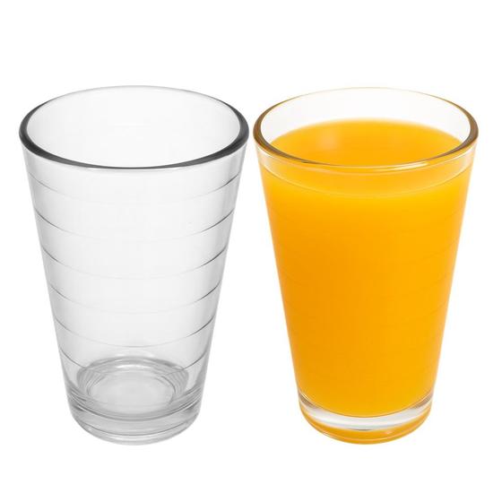 Jogo 2 Copo de Vidro 200ml Suco Refrigerante Água Lines Rings Fratelli ...