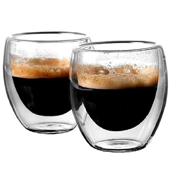 Jogo 2 Copos Home Style Parede Dupla Café Expresso Chá 100ml - FRATELLI ...