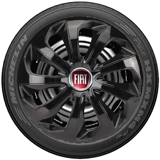 Jogo 4 Calotas Velox Aro 14 Preta Fiat Palio Uno Siena Mobi Argo Idea - Elitte Motors - Calota ...