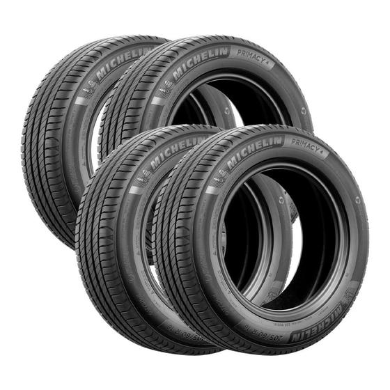 Jogo 4 Pneus Michelin Aro 17 Primacy 4+ 215/50R17 95W - Pneu de Carro - Magazine Luiza