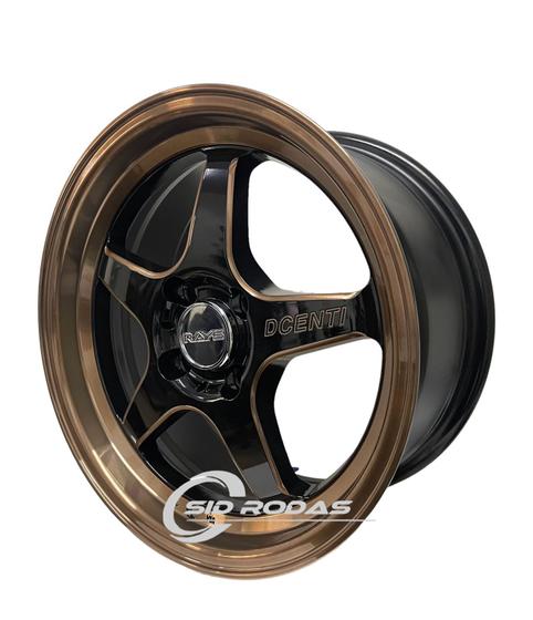 Jogo 4 Rodas Aro 15x7.5 Dcenti Kyoto 4x100 Black Bord.Bronze - Roda de ...
