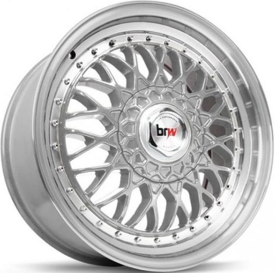 Jogo 4 Rodas BRW 900 BBS Aro 15 4x100 / 4x108 Prata Diamante Tala 6 ET ...