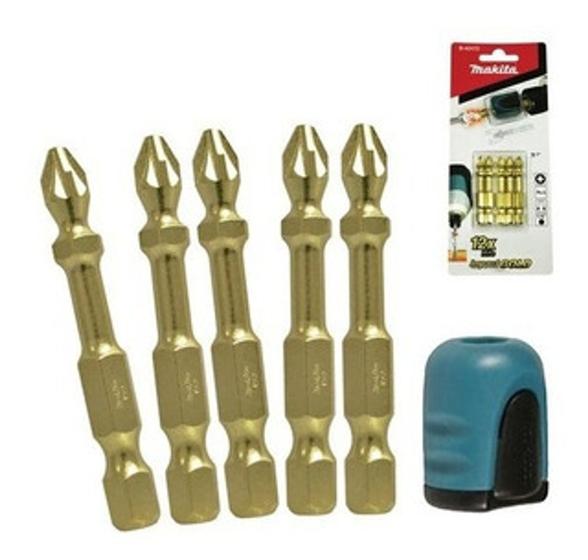 Jogo 5 Bits Pz2 50mm Impact Gold E Adaptador B-42472 Makita ...