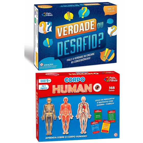 Jogo Aprender Sobre o Corpo Humano + Verdade ou Desafio - Pais e Filhos ...