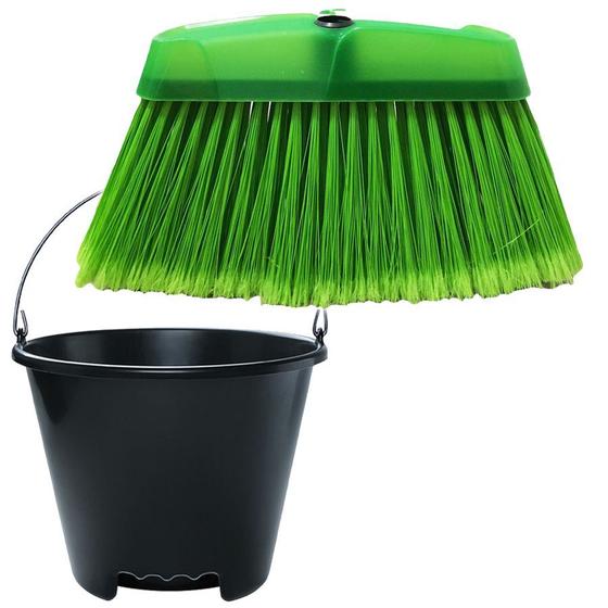Jogo Balde Multiuso 12Lts Preto + Vassoura Super Big S/ Cabo - Arqplast ...
