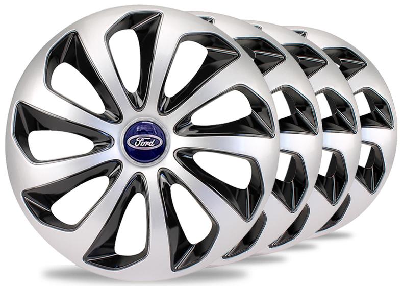 Jogo Calota 14 Velox Prata Preta Ford Ka Fiesta Focus Escort - Elitte ...