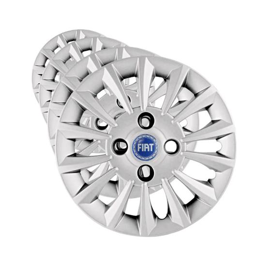 Jogo Calota / Carlota Aro 14 Linea Novo Palio Uno Siena Prata 211cb A - Grid - Calota para Carro ...
