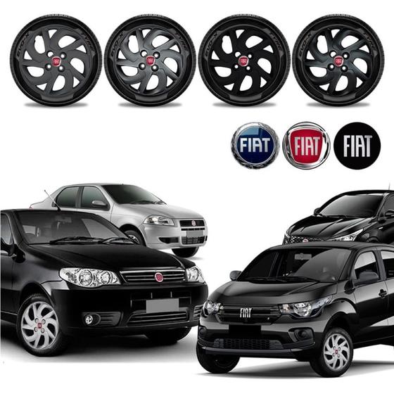 Jogo calota Fiat Mobi Argo Siena Palio Fire Uno Aro 14 - GFM - CALOTA - Calota para Carro ...