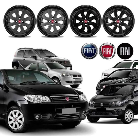 Jogo calota Fiat Palio Argo Siena Uno Way Mobi Strada Aro 14 - GFM - CALOTA - Calota para Carro ...