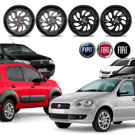 Jogo calota Fiat Siena Uno Way Argo Strada Palio Fire Aro 14 - GFM - CALOTA - Calota de Carro ...