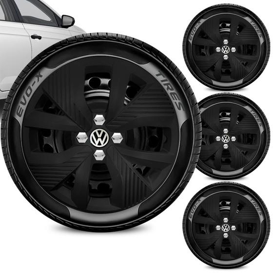 Jogo Calota VW Polo Track Modelo Universal Aro15 Preto Fosco - GFM ...