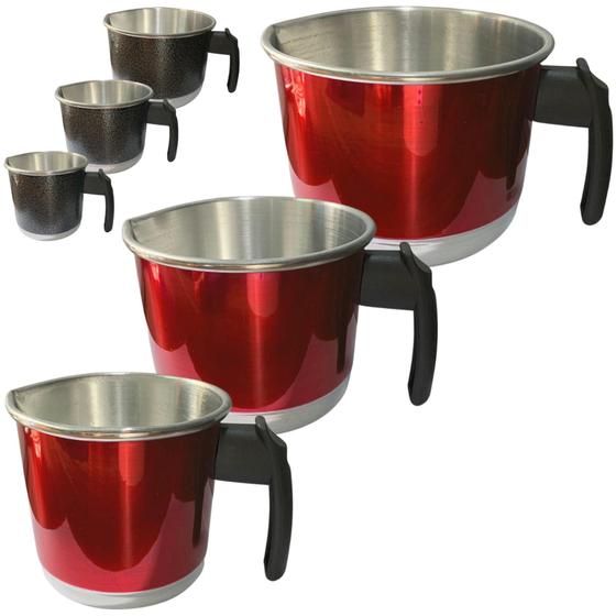 Jogo Canecão 3 pçs Leiteira Alumínio Caneco Fervedor Kit Canecão ...