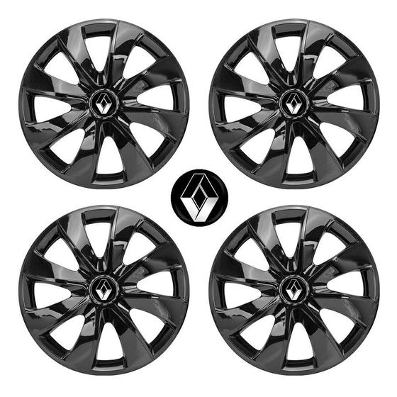 Jogo Carlota Esportiva Aro 14 Renault Clio Logan Sandero Scénic / prime brilhante emblema ...