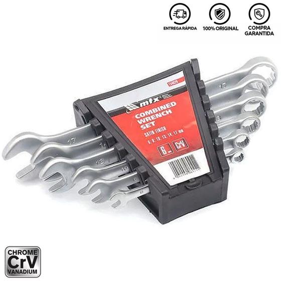 Jogo Chave Combinada 6pcs 6-17mm Com Suporte - Mtx - Chave Combinada ...