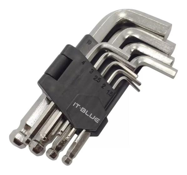 Jogo Chaves Allen Abaulada 1,5 A 10 Mm T-10 A T-50 9 Peças - IT-BLUE ...