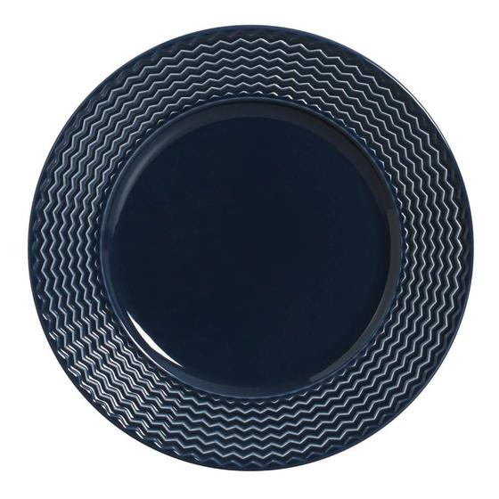 Jogo com 06 Pratos Rasos Mescla Dee Blue Azul Marinho - PORTO BRASIL ...