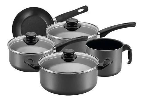 Jogo Conjunto de Panelas Panela 5 Peças Antiaderente PRETA Panelux ...